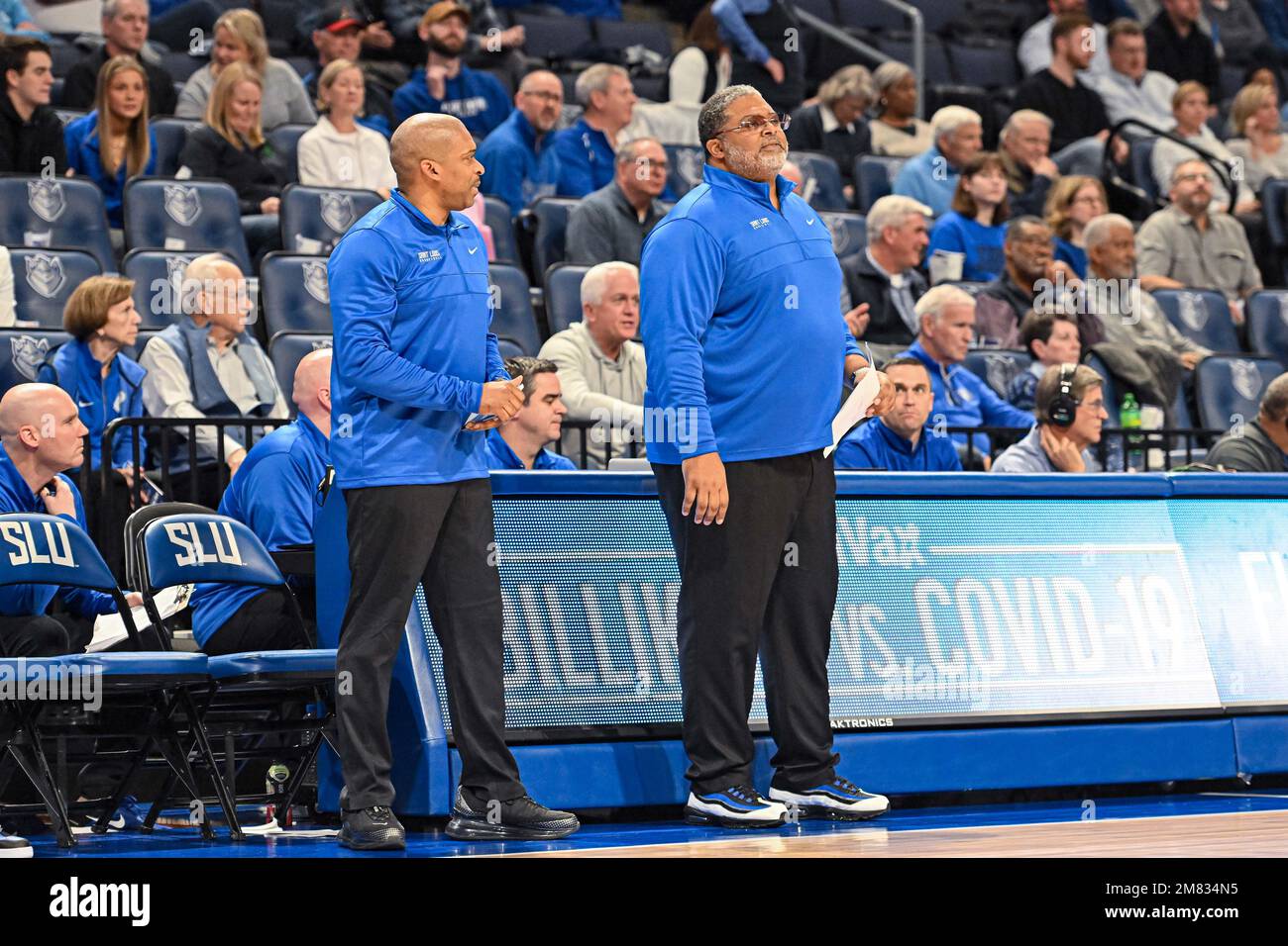 JANUARY 11, 2023: Saint Louis Billikens associate head coach Corey Tate ...