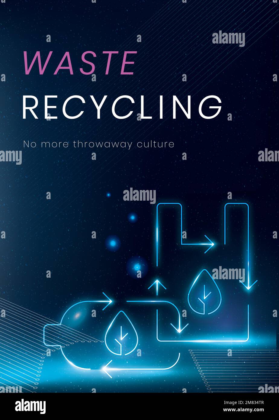 Waste recycling poster template vector environment technology Stock ...