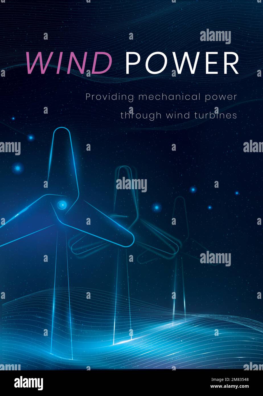 Wind power poster template vector environment technology Stock Vector ...