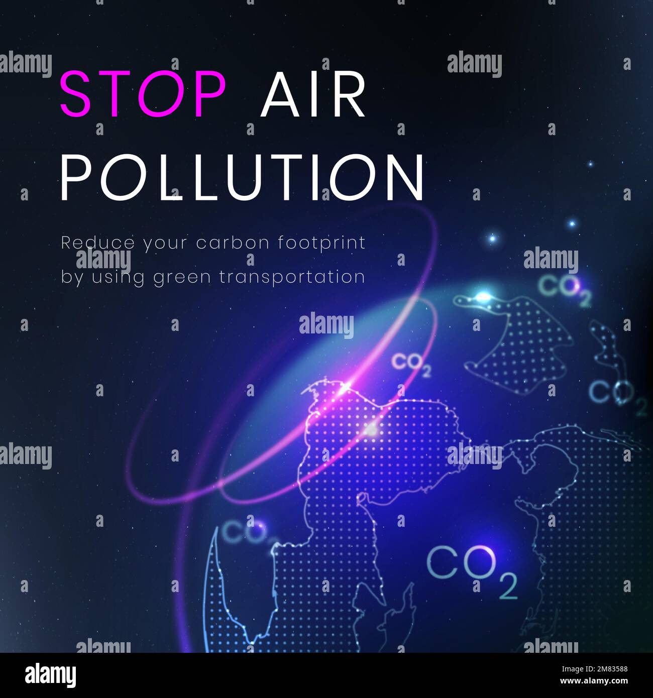 Stop air pollution template vector environment technology banner Stock ...