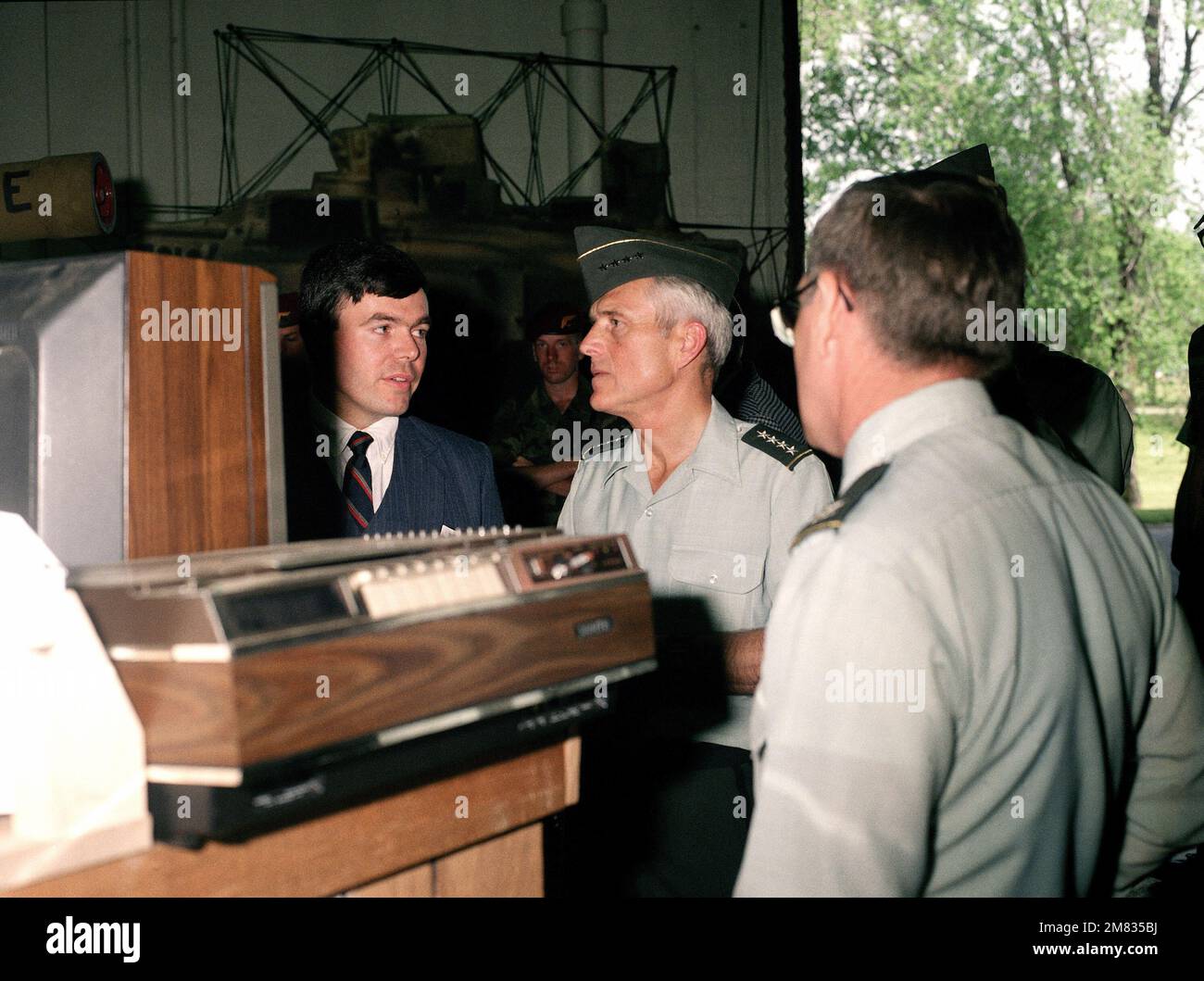 General John A. Wickham Jr., Army CHIEF of STAFF, views a video ...