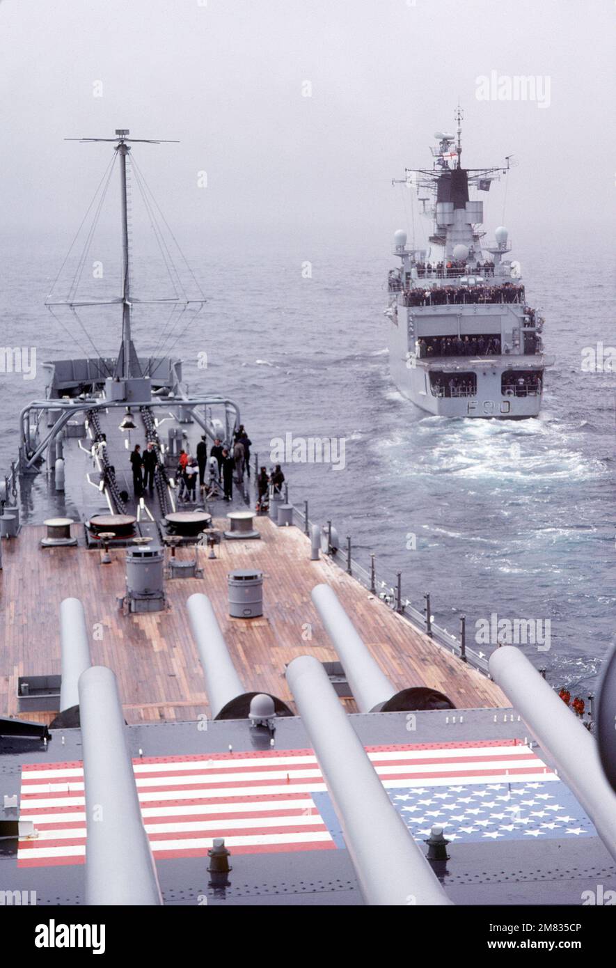 A port quarter view of the British frigate HMS BRILLIANT (F-90 ...