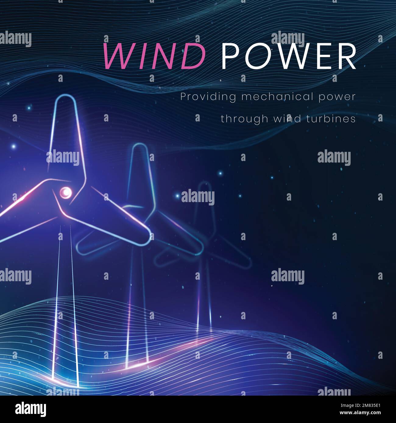 Wind power environment template vector clean technology banner Stock ...