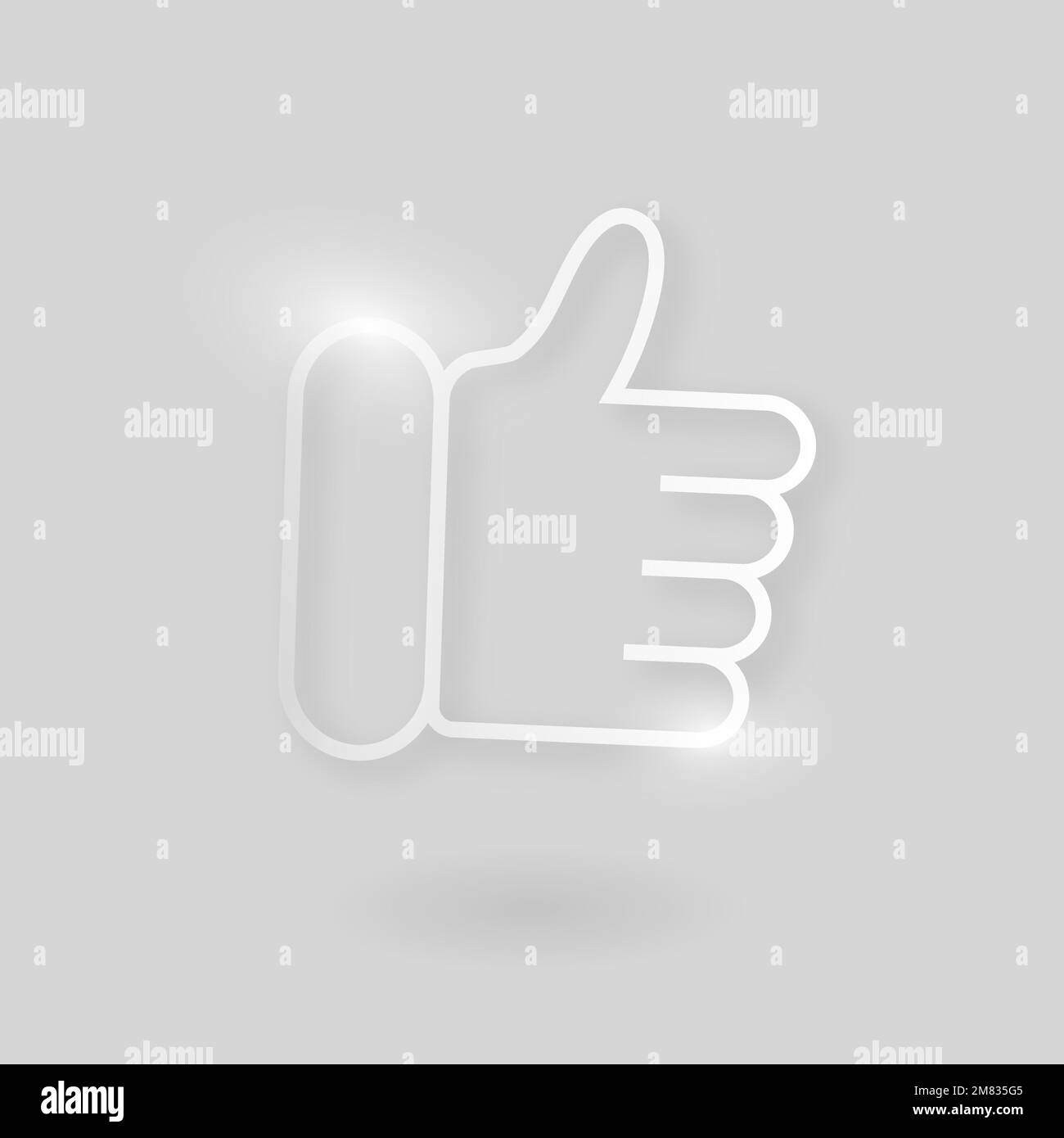 Thumbs up vector technology icon in silver on gray background Stock ...