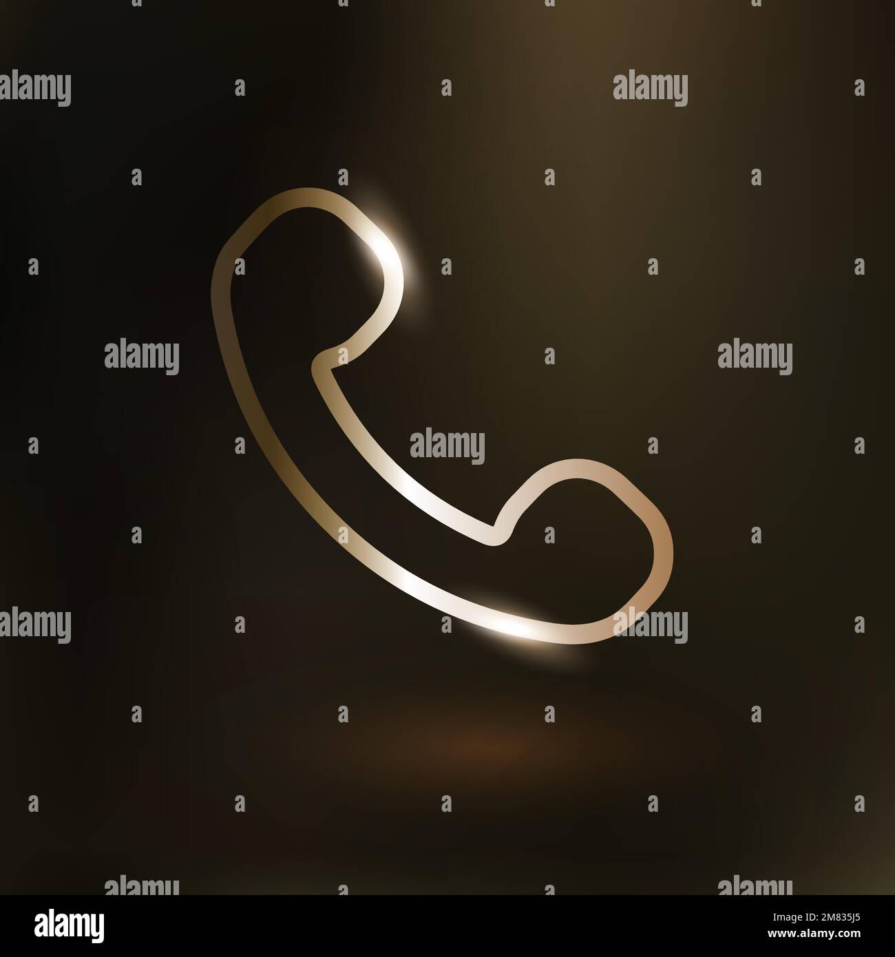 Phone call vector technology icon in gold on gradient background Stock ...