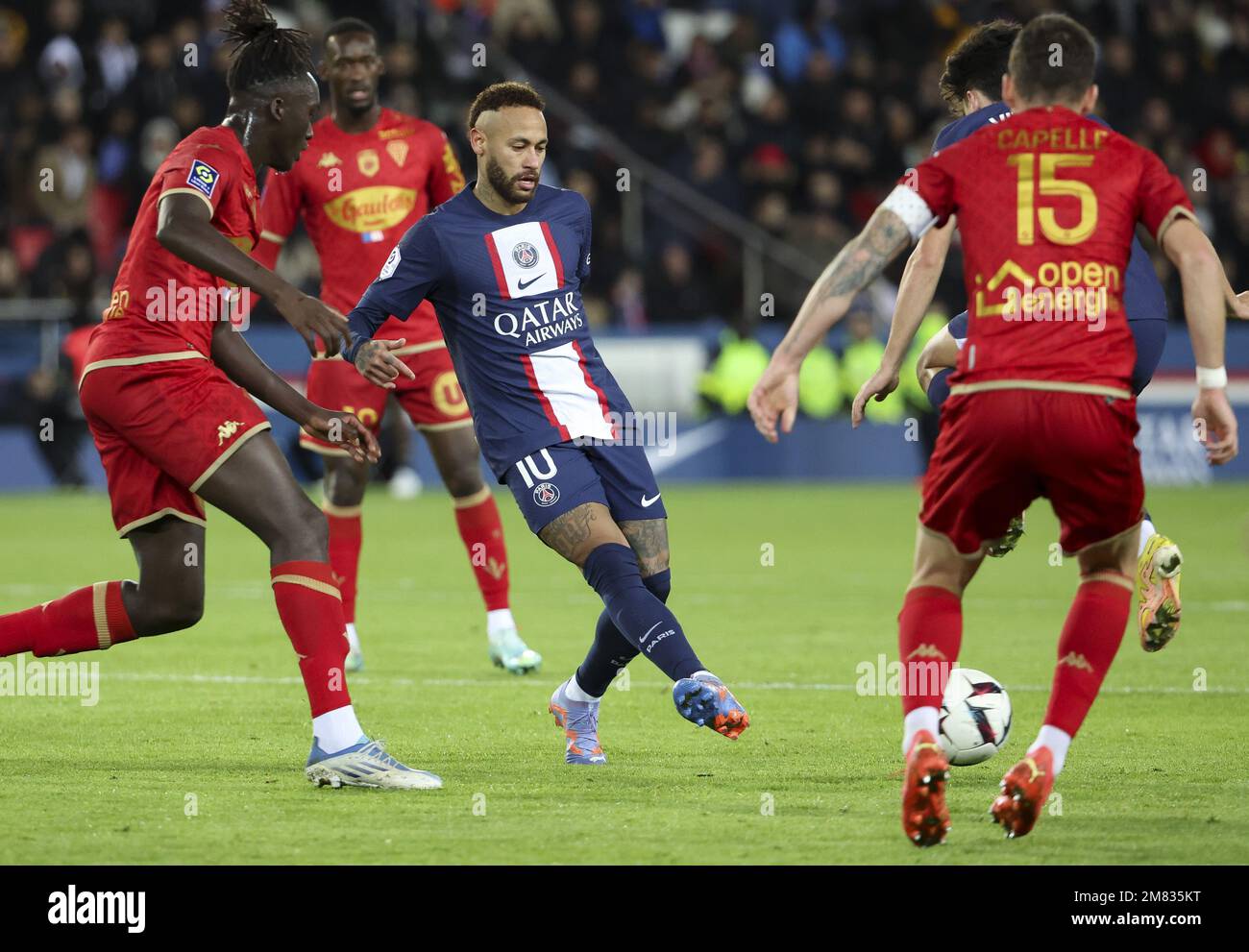 Neymar Jr of PSG during the French championship Ligue 1 football match ...