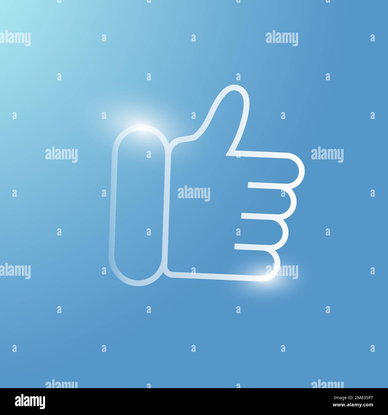 Thumbs up vector technology icon in silver on gradient background Stock ...