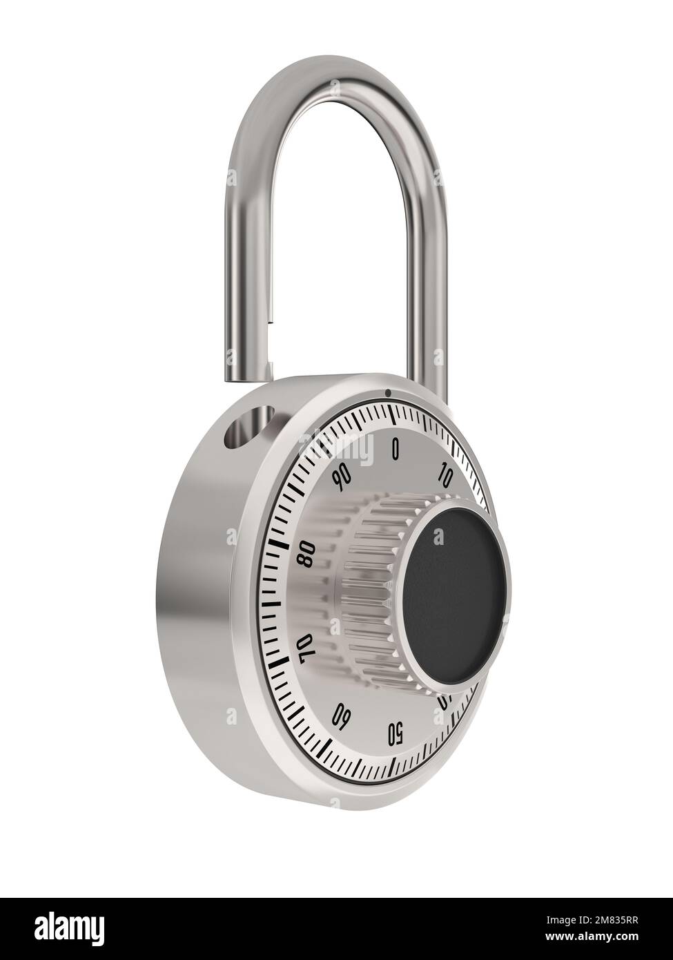 Open combination padlock on white background. Isolated 3d illustration ...