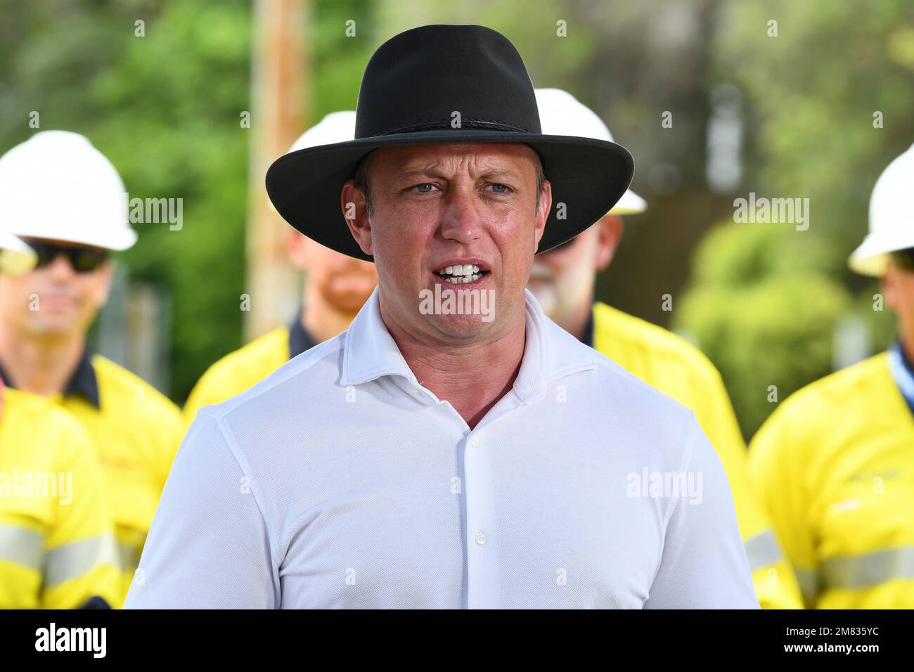Acting Queensland Premier Steven Miles speaks at an announcement at ...