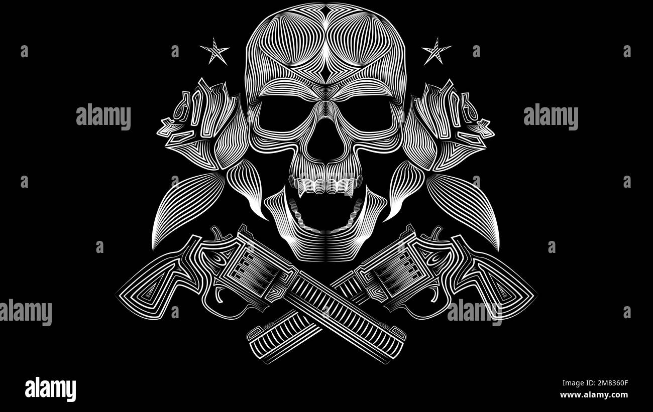 Skull And Guns Art