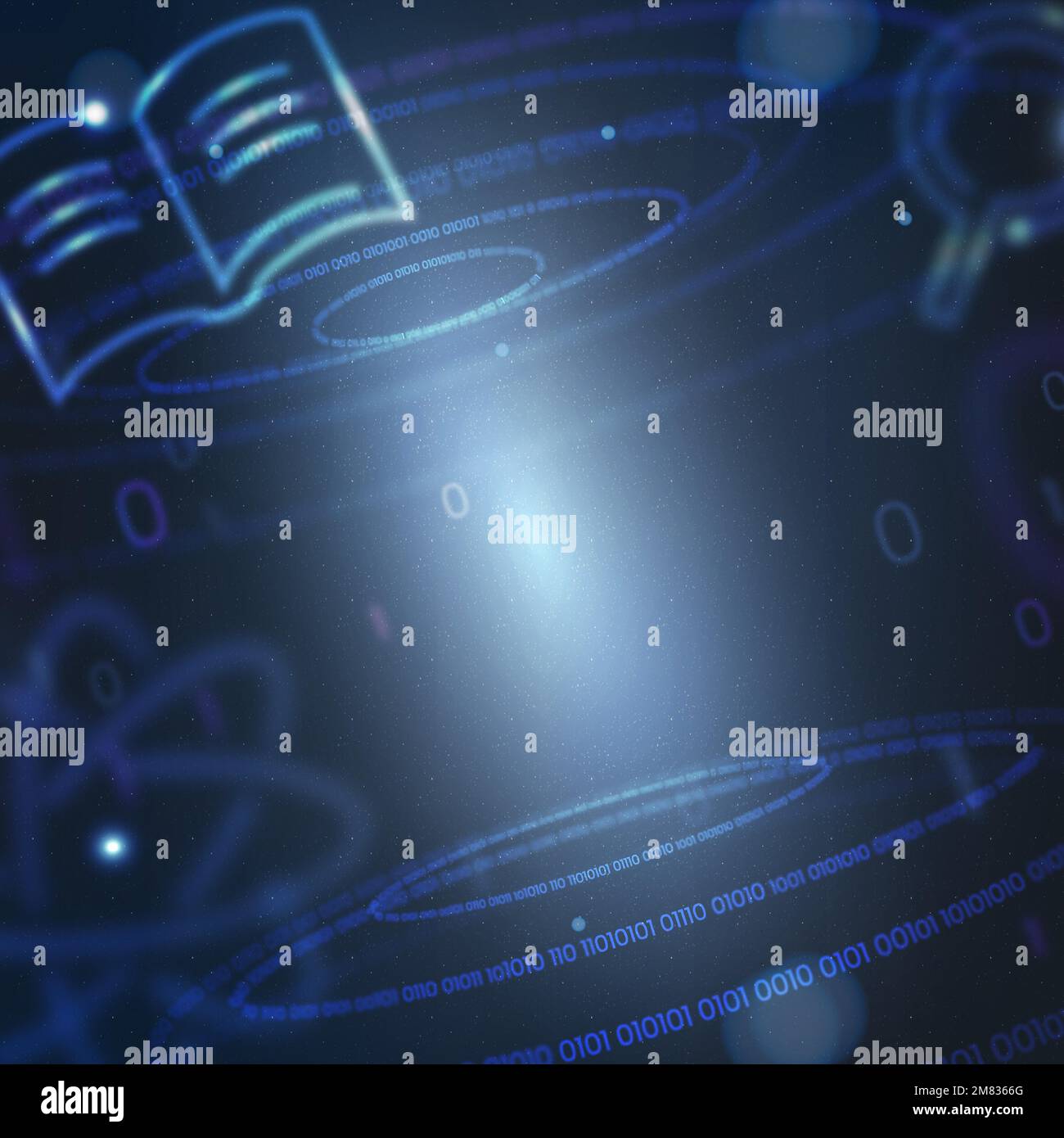 Science and atom background vector in gradient blue education remix ...