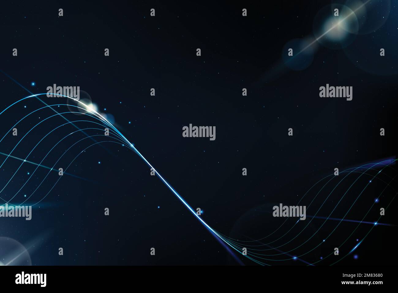 Internet networking technology background vector with blue digital wave ...