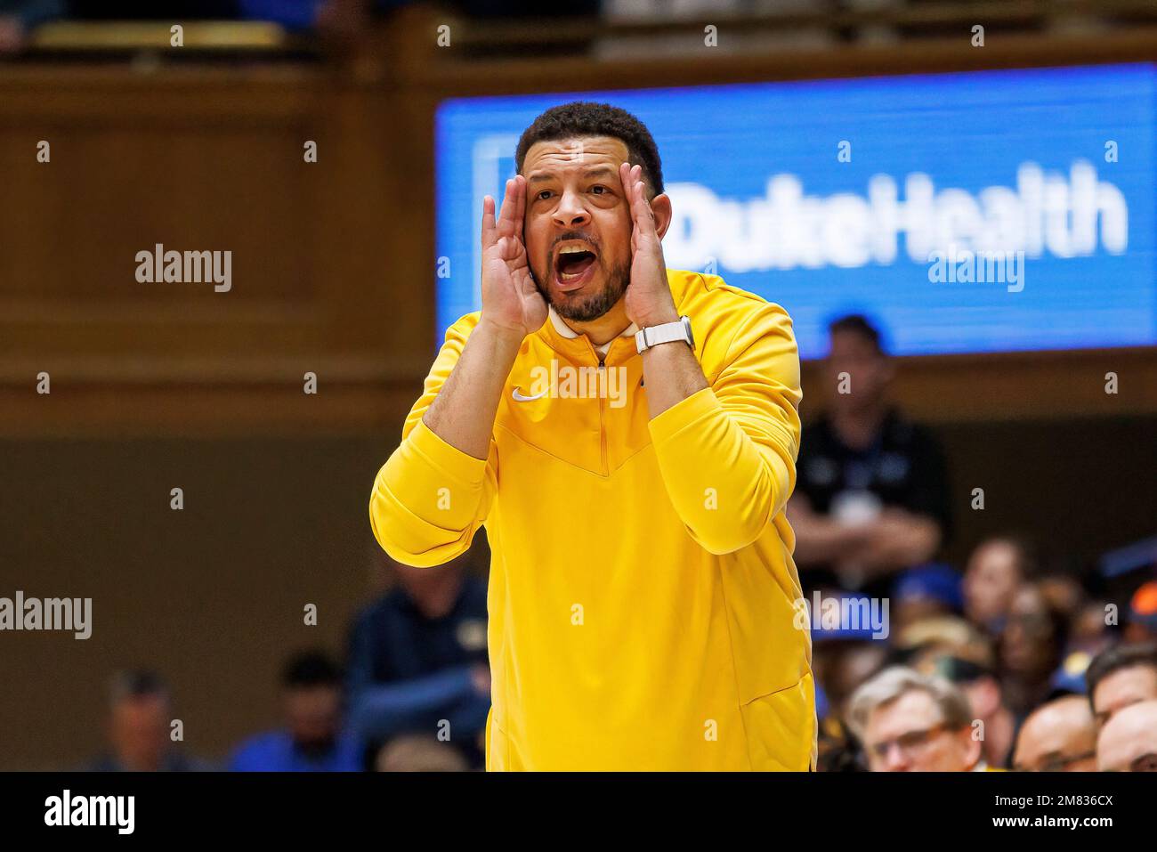Pittsburgh head coach Jeff Capel shouts to his team during an NCAA ...