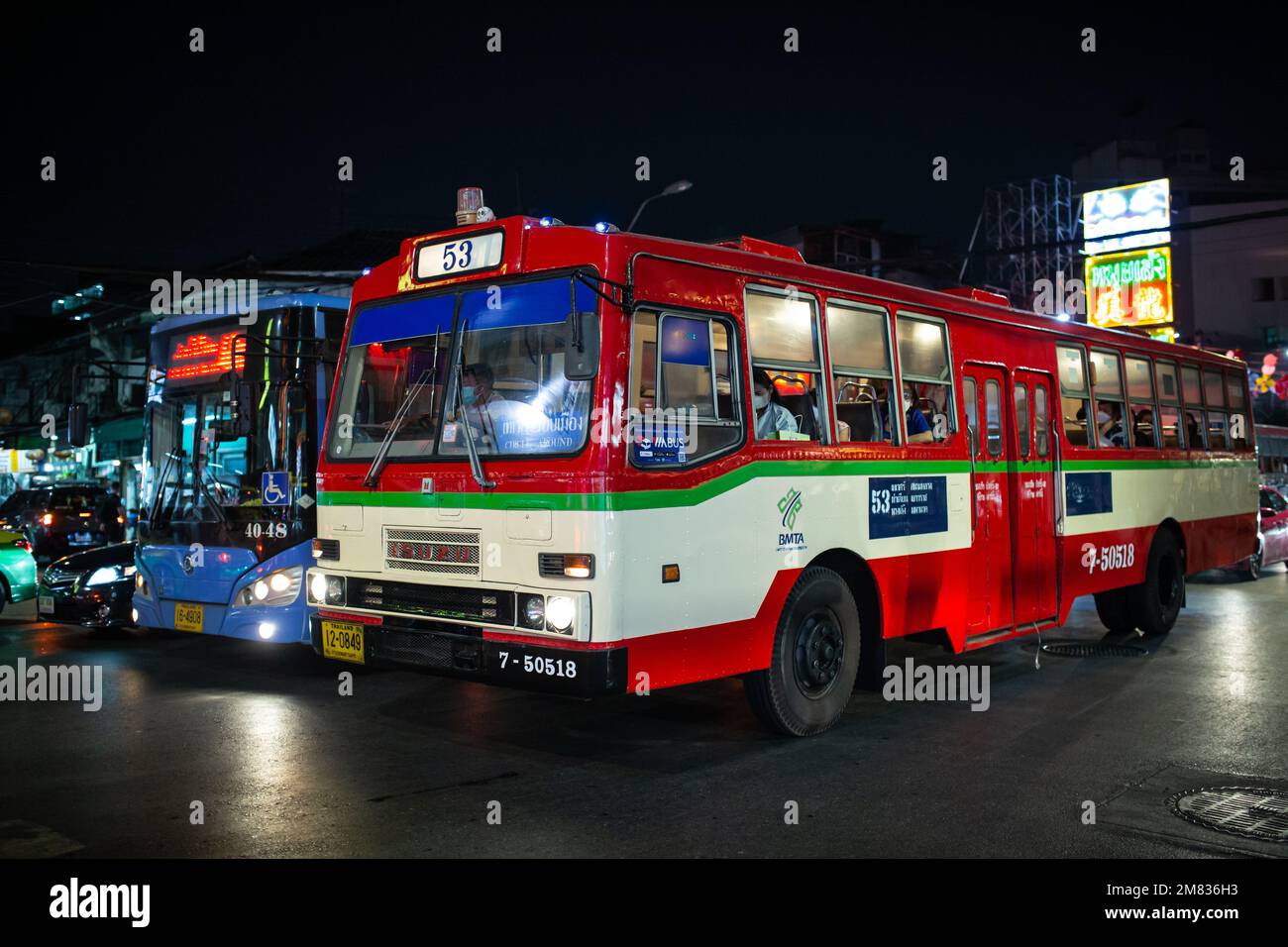 Bangkok, Thailand - January 10, 2023: Public busses on the streets of ...
