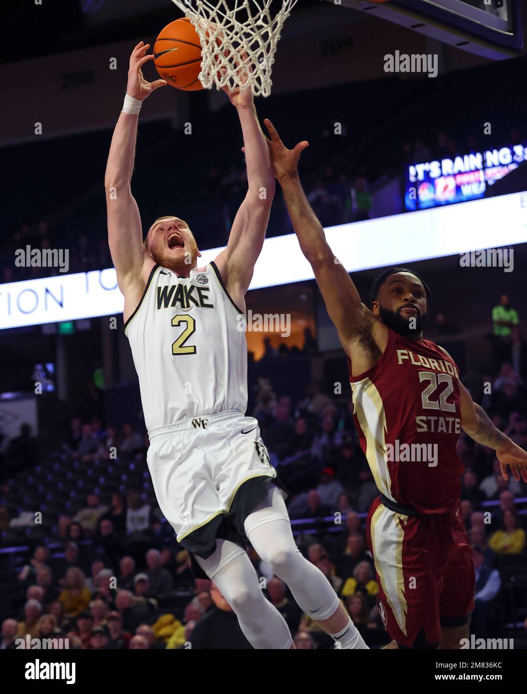 January 11, 2022: Wake Forest University sophomore Cameron Hildreth (2 ...