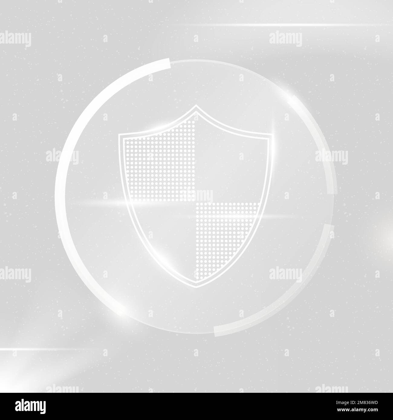Security shield vector cyber security technology in white tone Stock ...