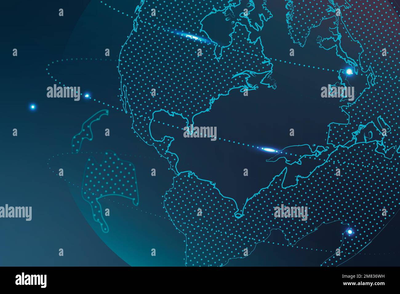 Technology background vector with global network in blue tone Stock ...