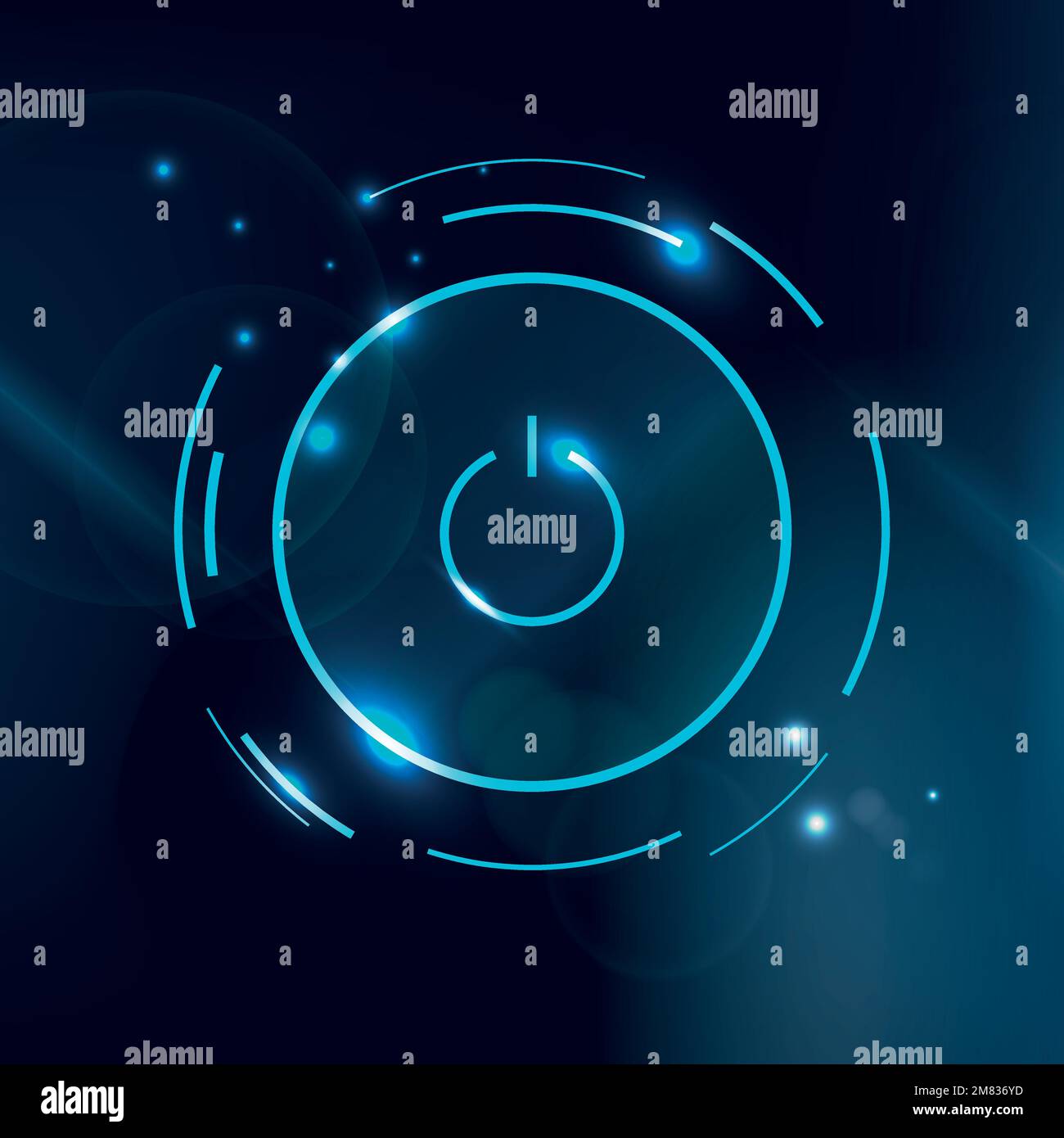 Blue glowing power button on Stock Vector Images - Alamy