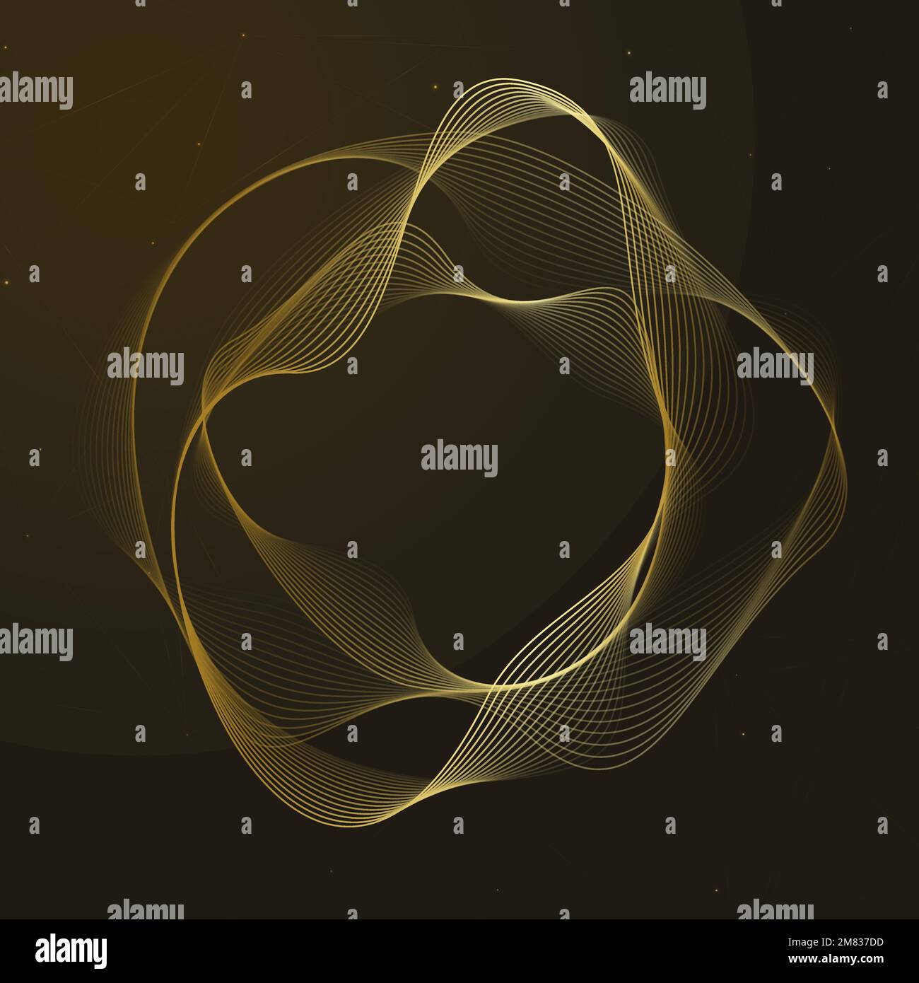 Virtual assistant technology vector irregular circle shape in gold ...