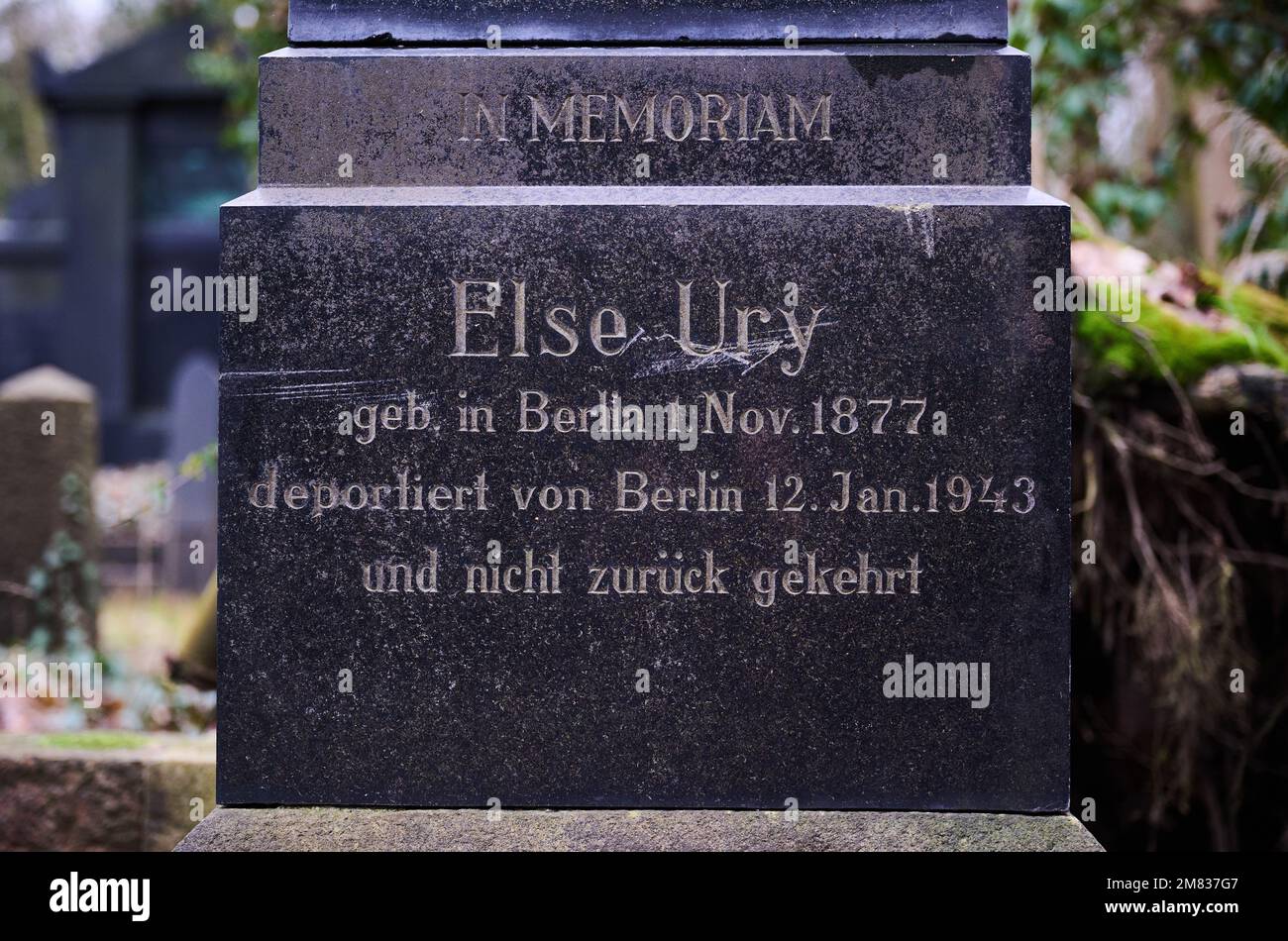 Berlin, Germany. 11th Jan, 2023. "Else Ury" is inscribed on the ...