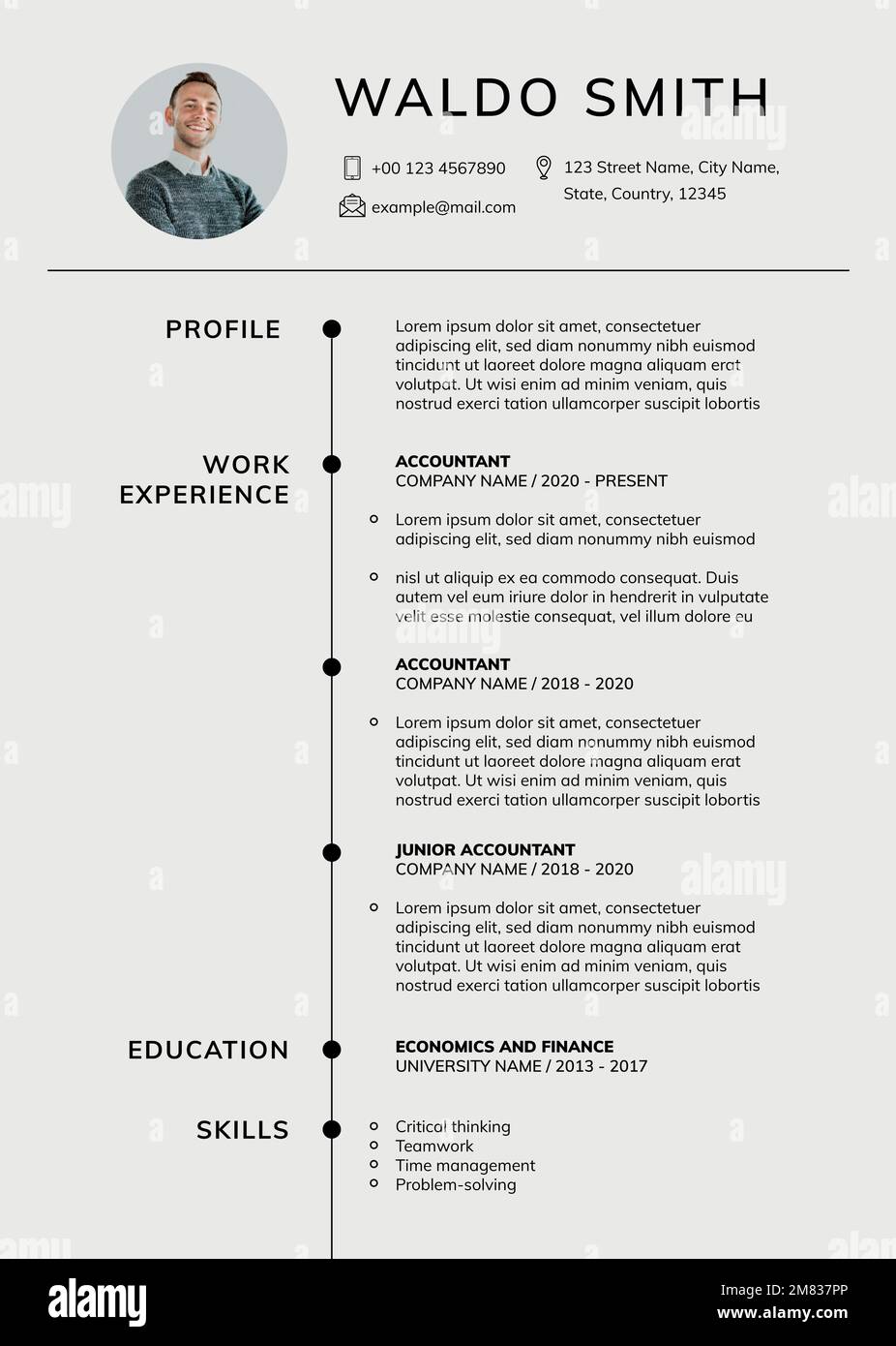 Minimal Resume editable template vector CV builder for professionals ...