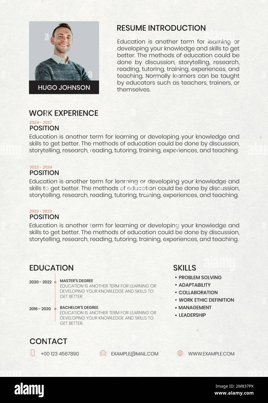 Minimal Resume editable template vector CV builder for professionals ...