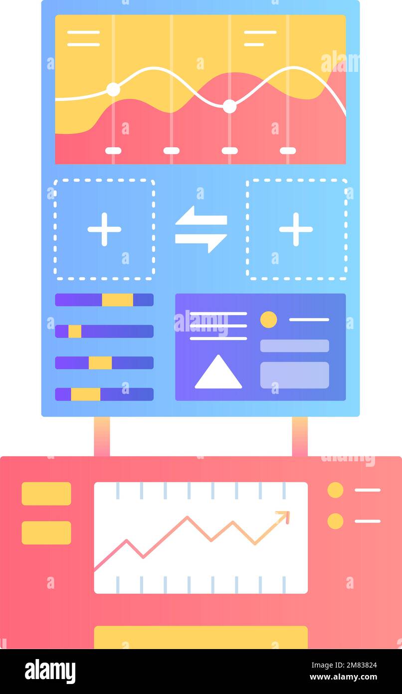 Crypto currency graph and chart vector icon. Business report and ...