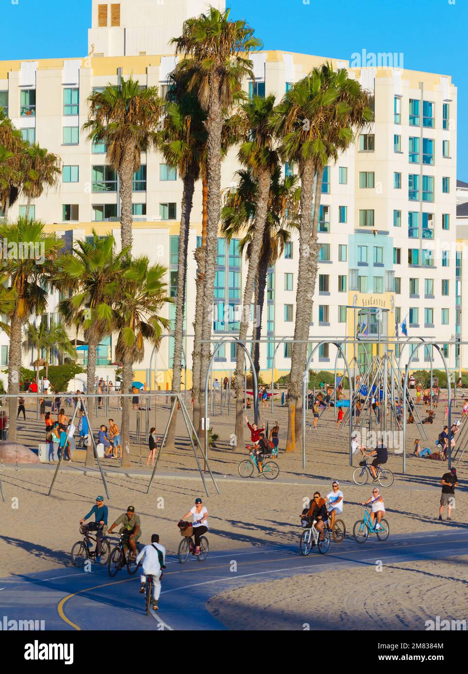 The Beach And Bike Path At Santa Monica Beach In Santa Monica Los