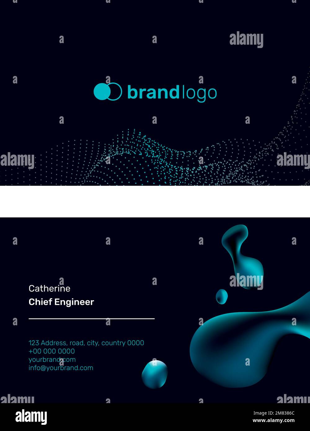 Technology name card template vector black background Stock Vector ...