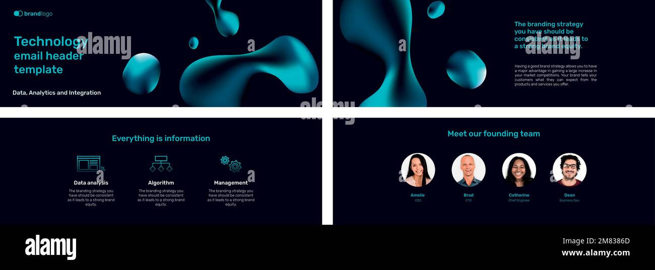 Technology email header template vector collection Stock Vector Image ...