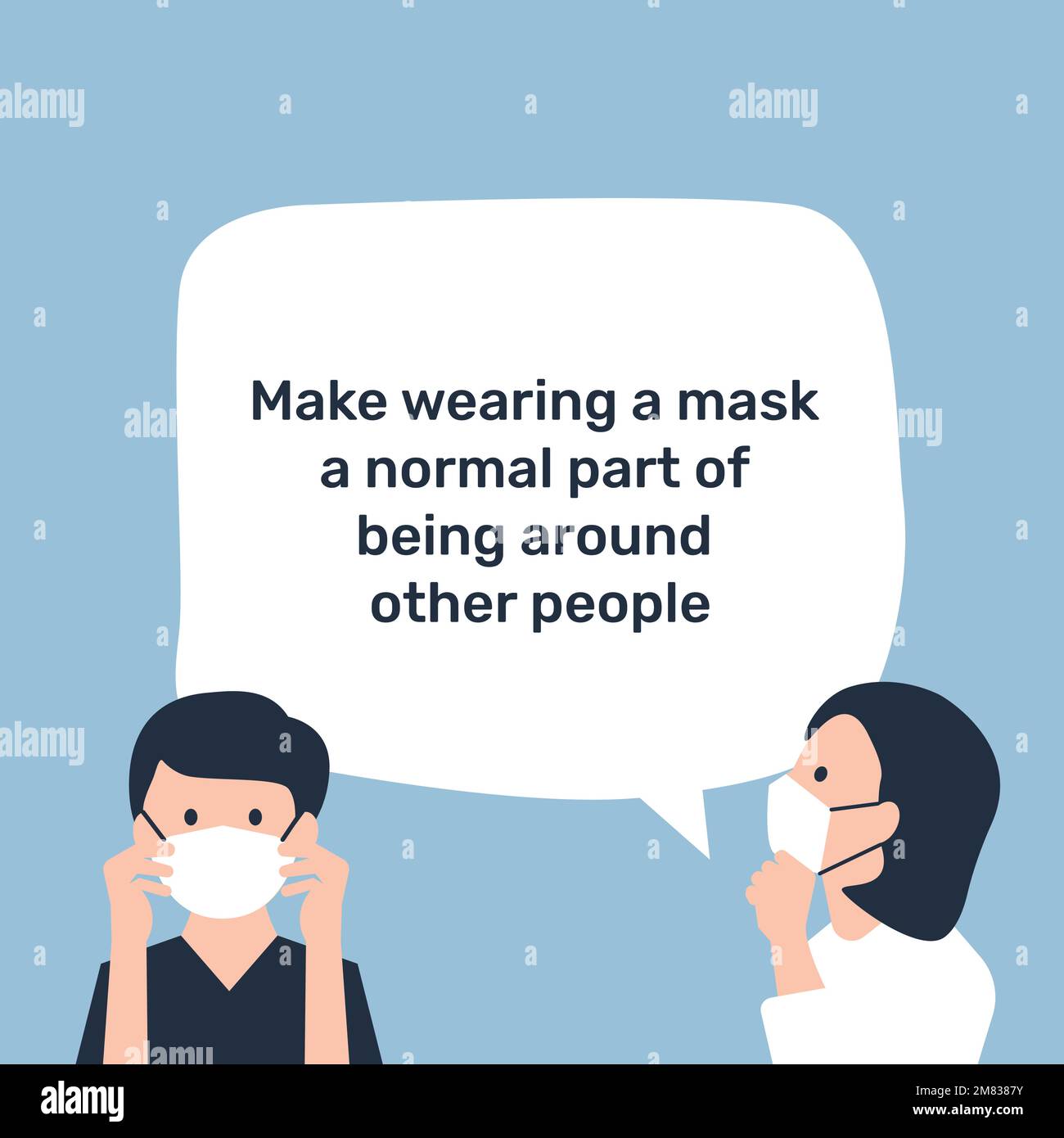 Wear a mask template vector stay safe in the new normal Stock Vector ...
