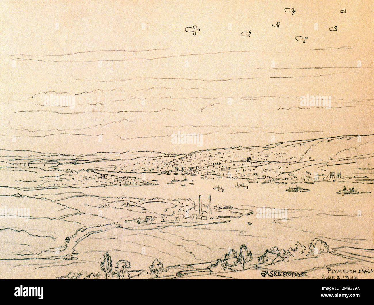 Artwork: "Invasion Craft, D-Day minus Two, Dartmouth Harbor". Artist ...