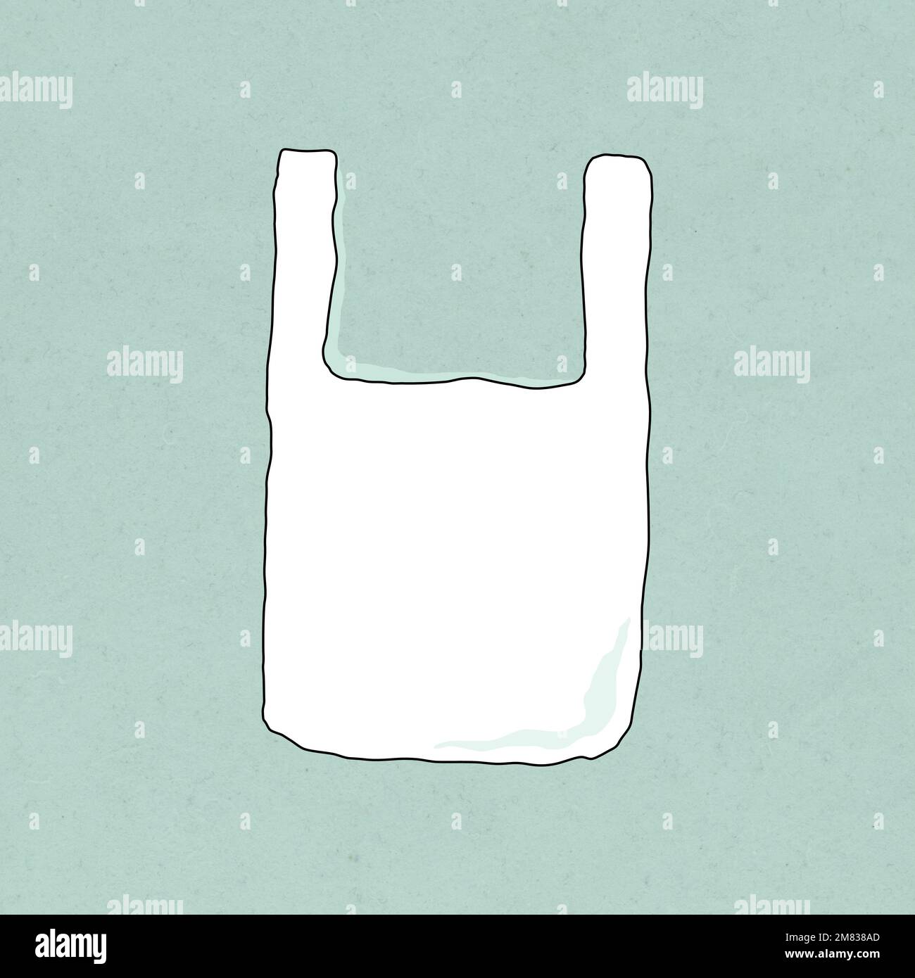 Reusable plastic bag vector doodle illustration earth friendly living ...