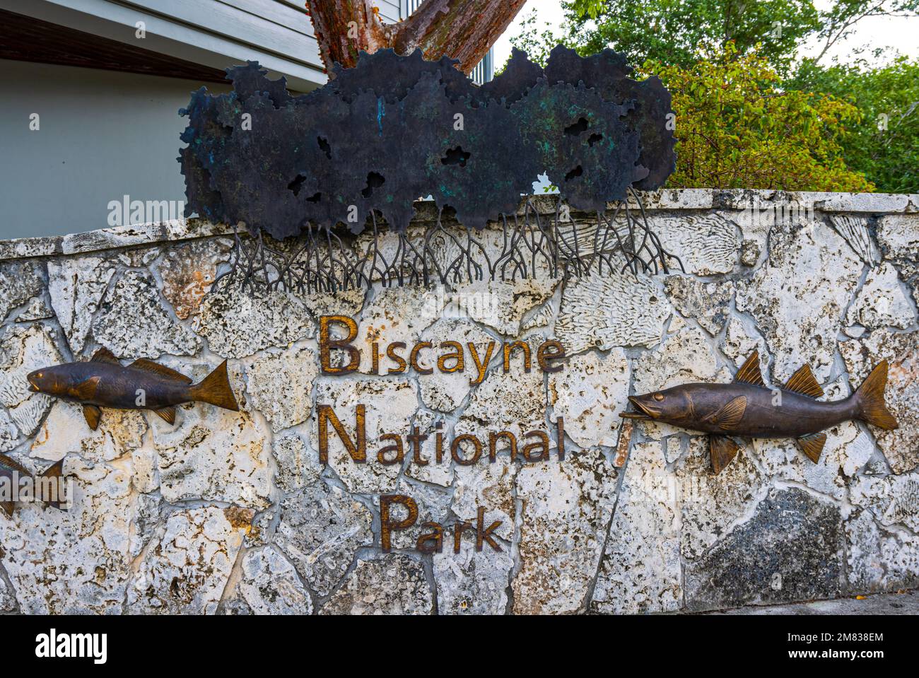 Sign at Dante Fascell Visitor Center, Biscayne National Park, Florida ...
