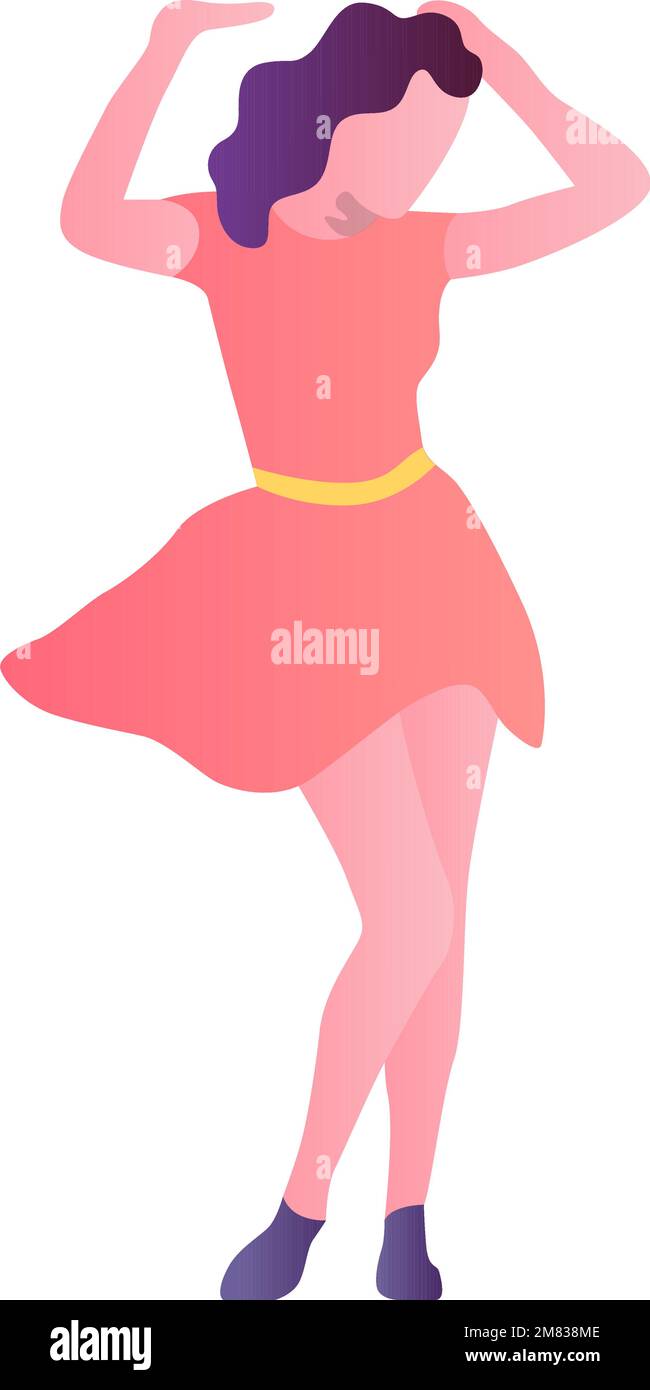 Woman dancing vector icon. Happy girl club dancer isolated on white ...