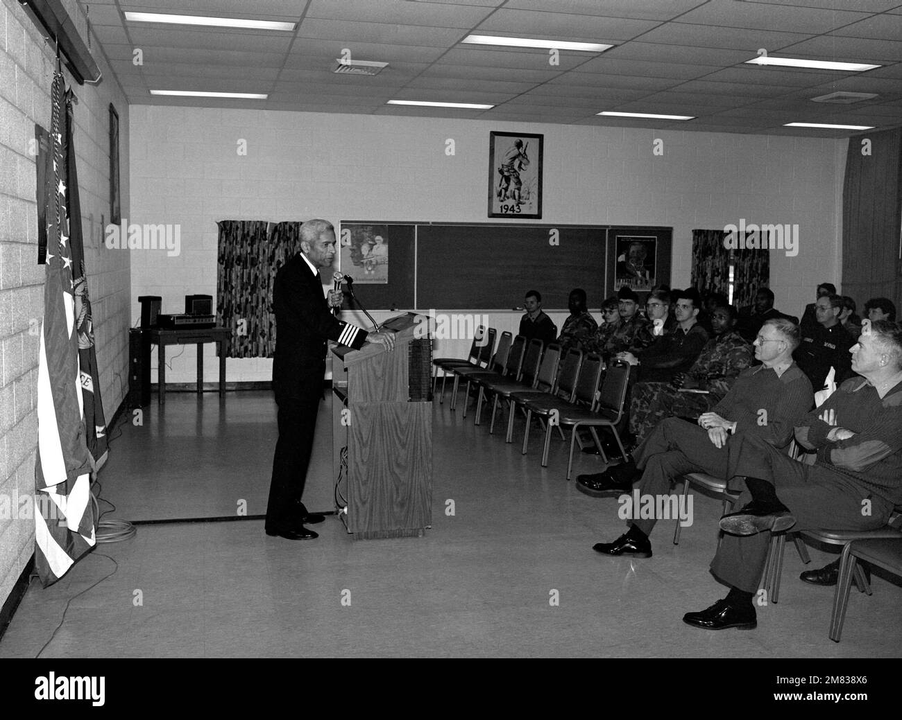 CAPT. Philip J. Holwager, Chaplain Corps, U.S. Navy, addresses Marines ...