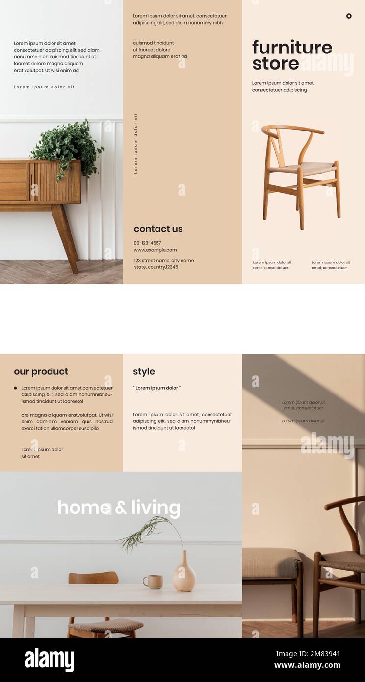 Vintage furniture store brochure template vector Stock Vector Image ...