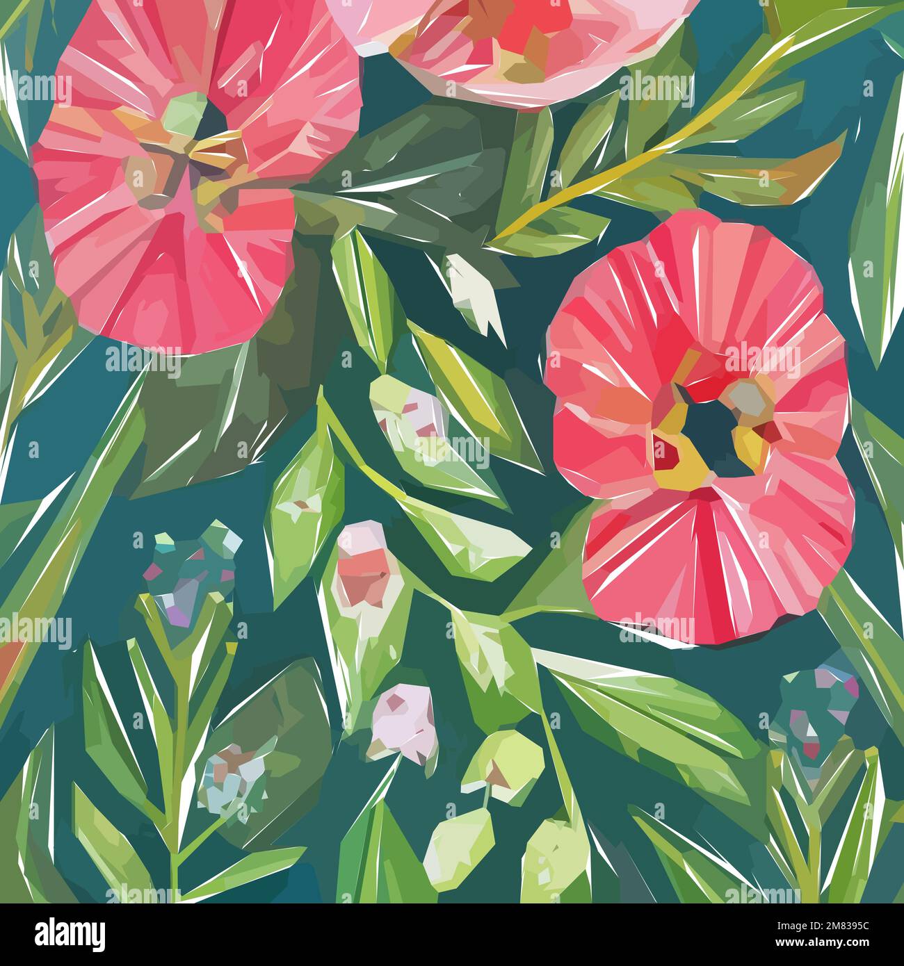 Flowers, leaf, branch. Hand drawn floral watercolor vector illustration ...