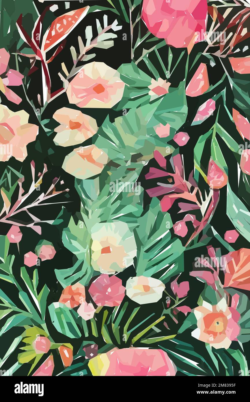 Flowers, leaf, branch. Hand drawn floral watercolor vector illustration ...