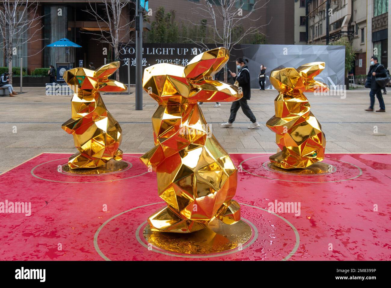 SHANGHAI, CHINA - JANUARY 12, 2023 - More than 10 "golden rabbits" are ...