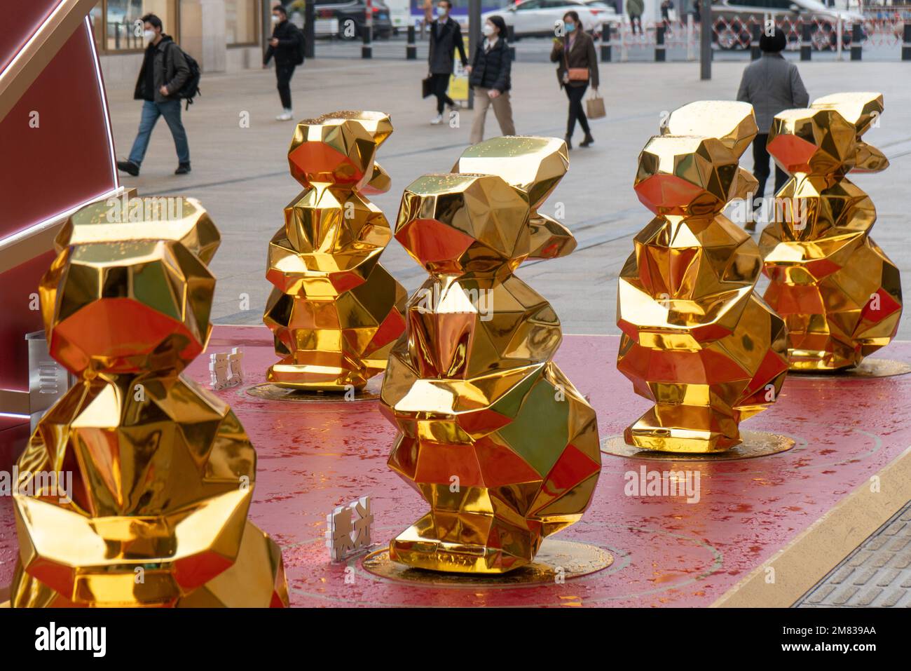 SHANGHAI, CHINA - JANUARY 12, 2023 - More than 10 "golden rabbits" are ...