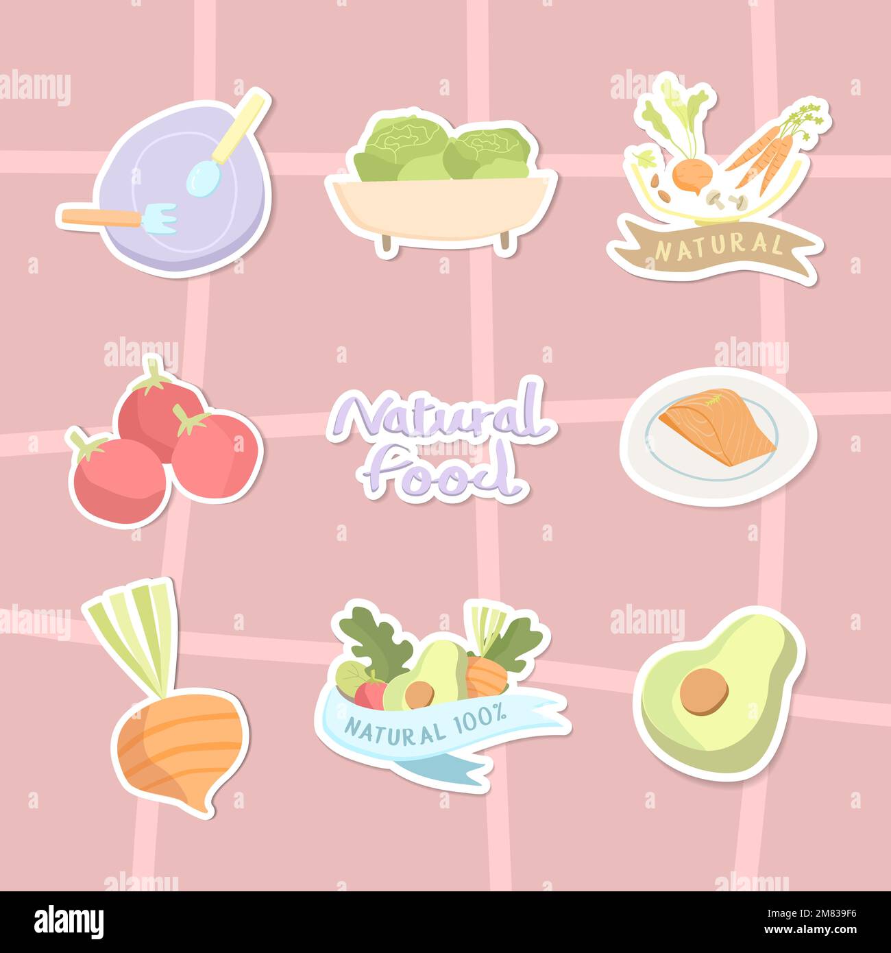 Natural food collection vector Stock Vector Image & Art - Alamy