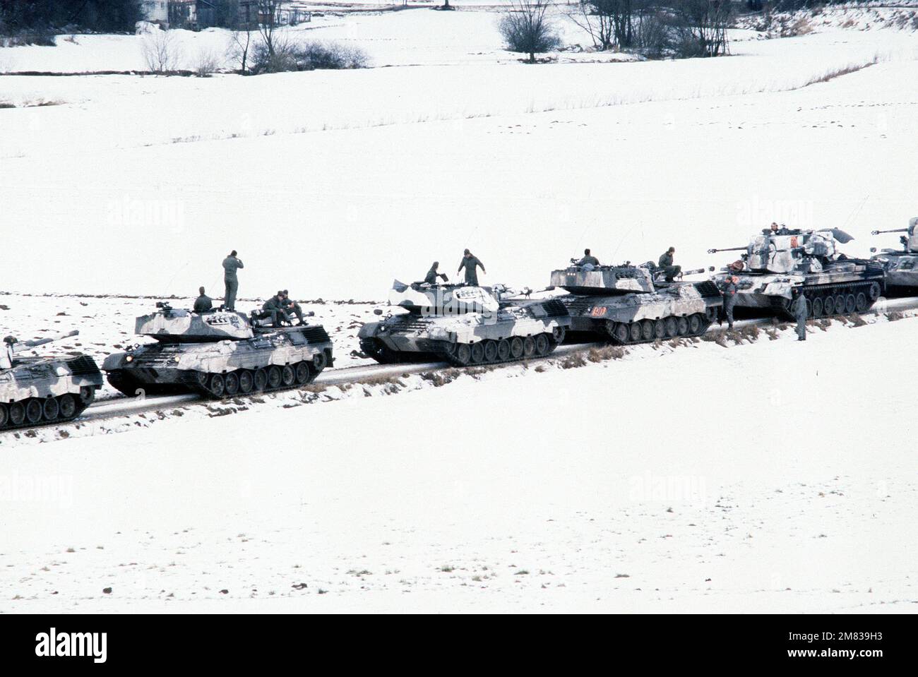 West German Leopard 1 main battle tanks and Gepard twin 35mm self ...