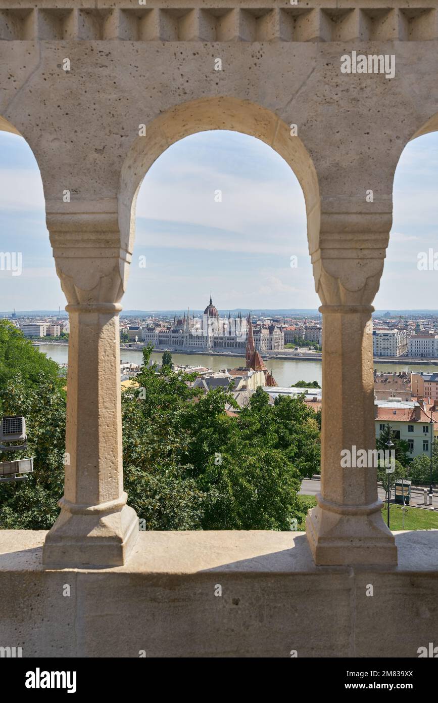 View of the Parliament in Budapest's Pest district from the Fishermen's ...