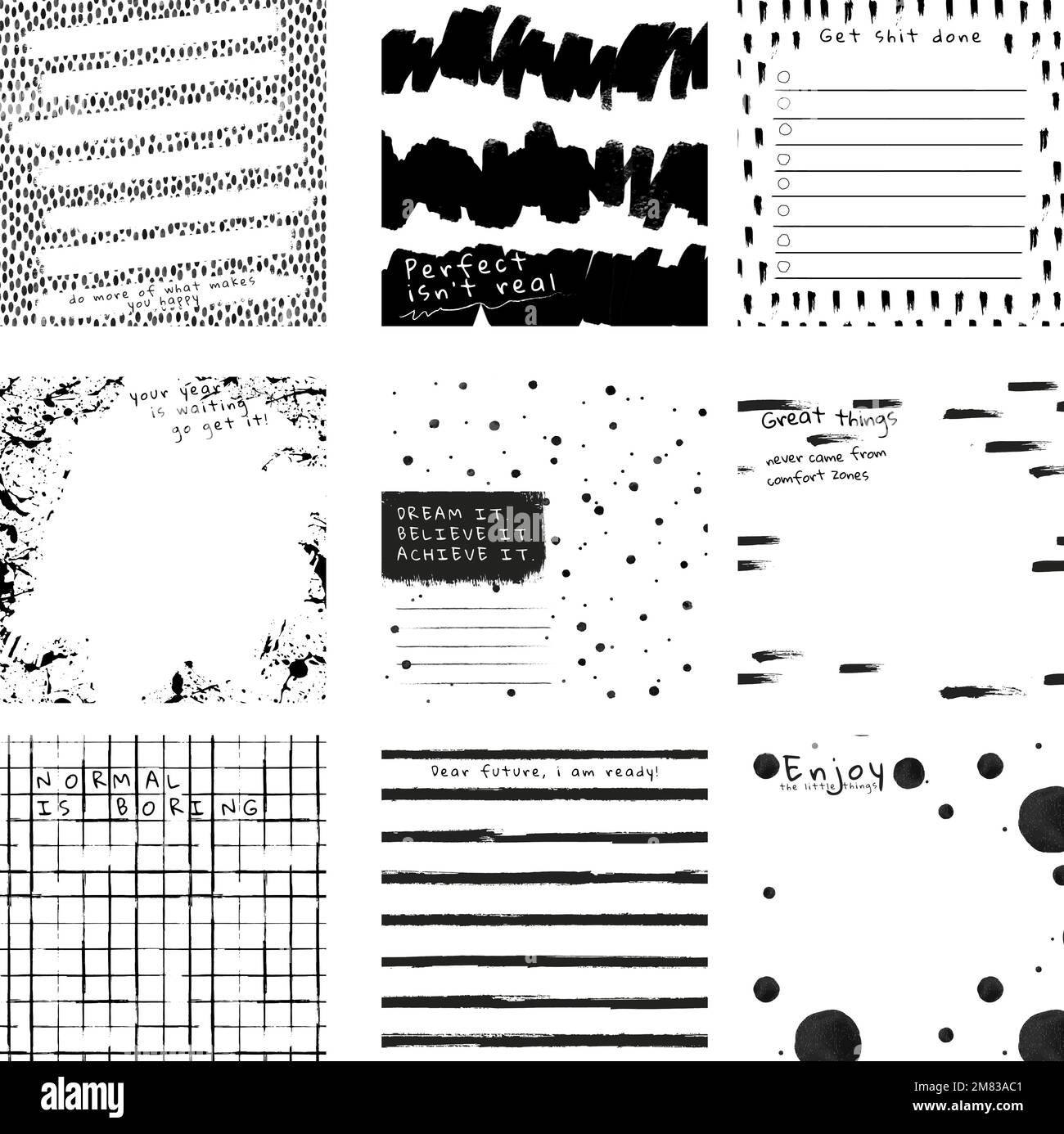 Ink background vector abstract brush patterns set Stock Vector Image ...