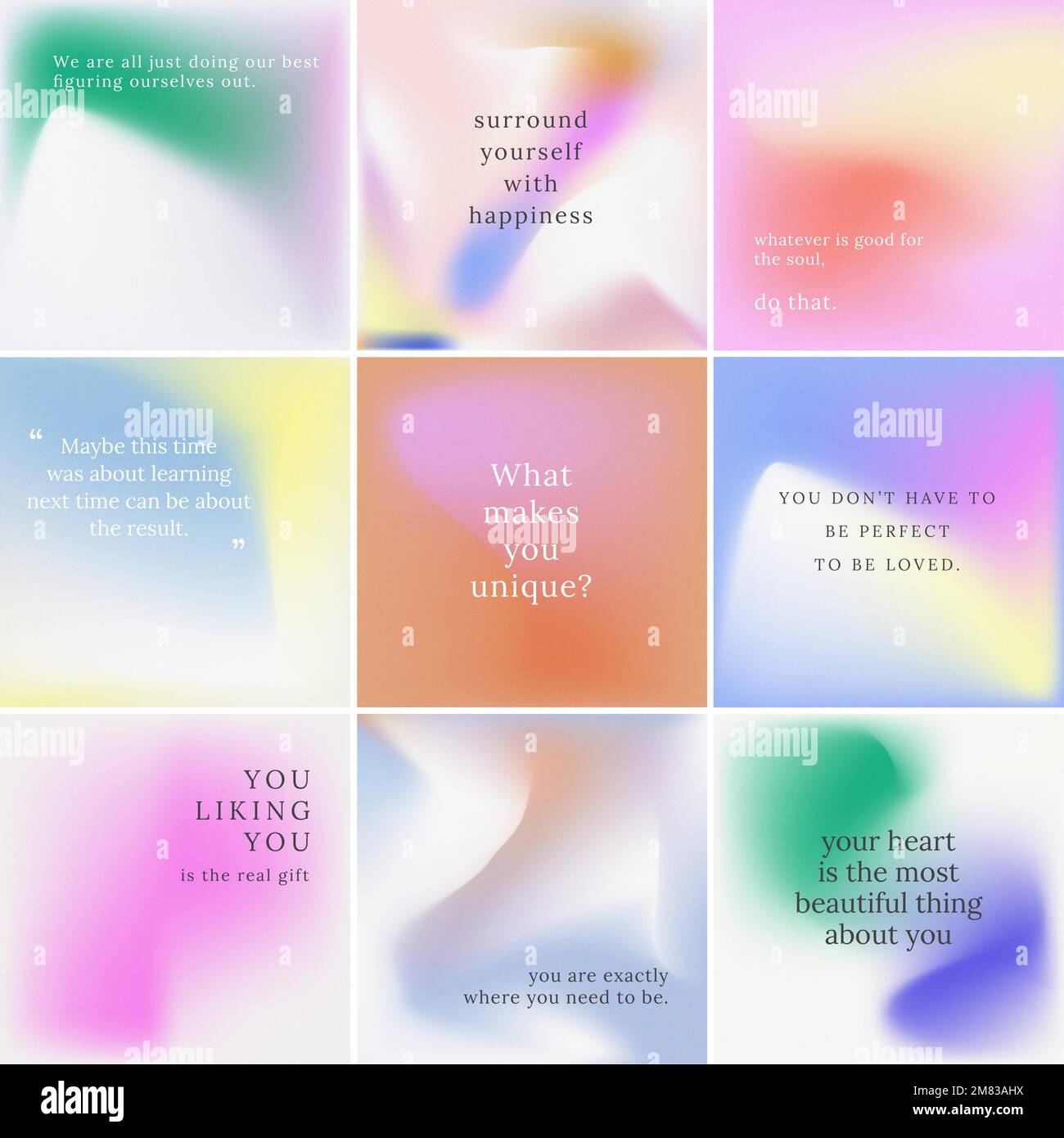 Instagram post vector set colorful gradient background Stock Vector ...