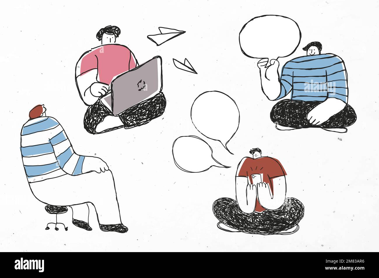 Work discussion vector cartoon business icons set Stock Vector Image ...