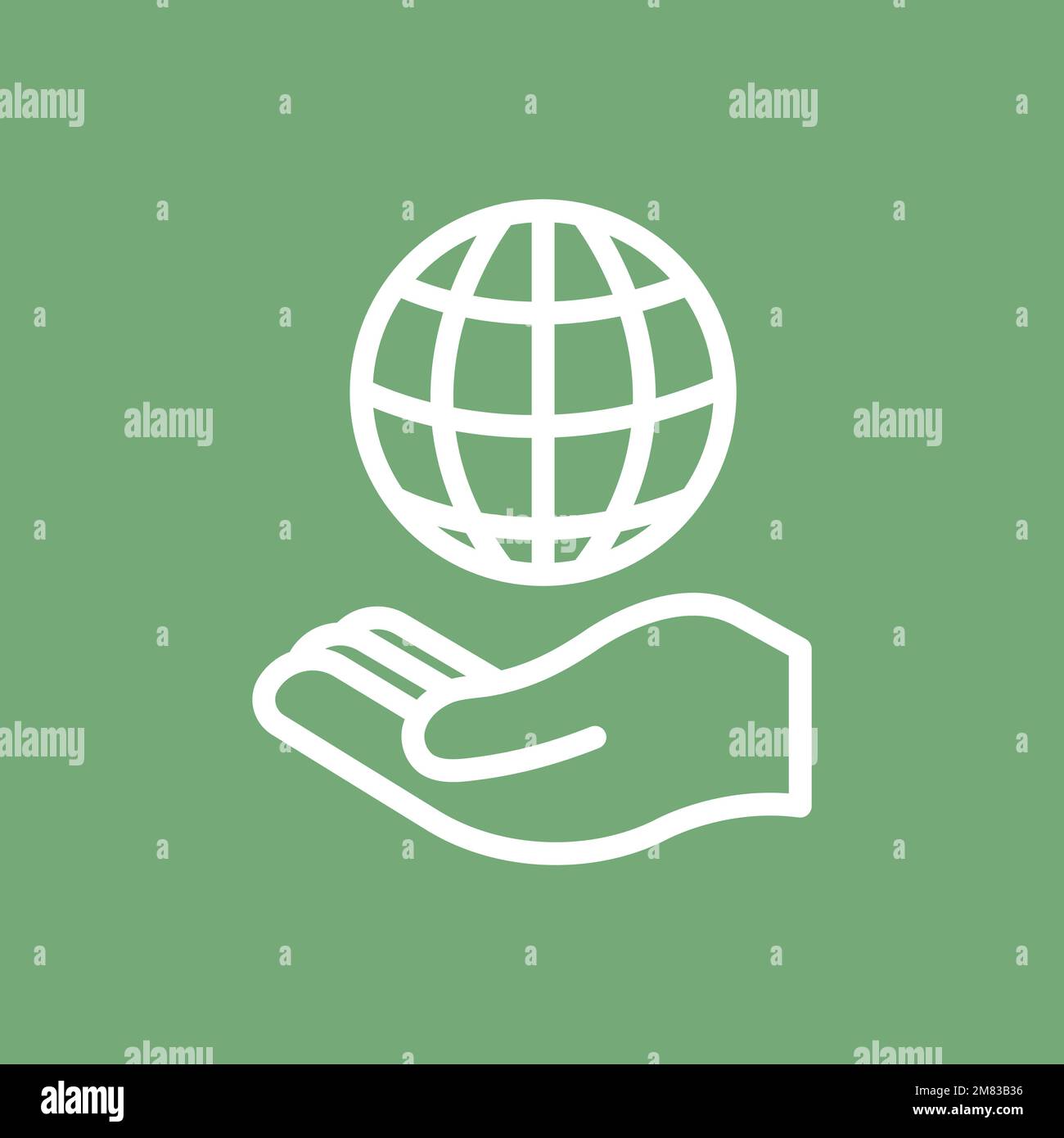 Hand presenting globe icon Stock Vector Images - Alamy