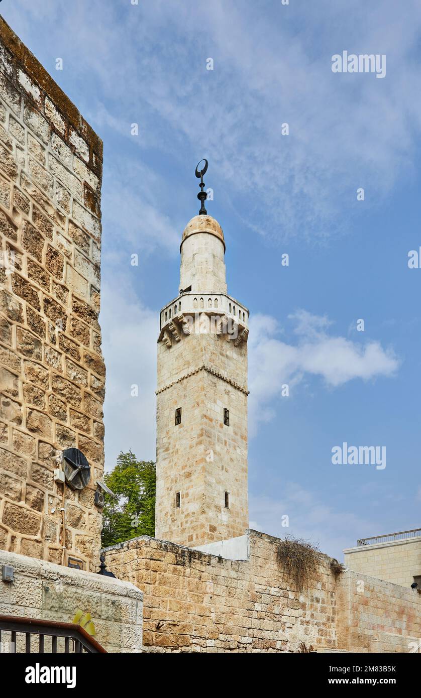 Jerusalem, Israel - November 15, 2022: Sidna Omar Mosque in the Jewish ...