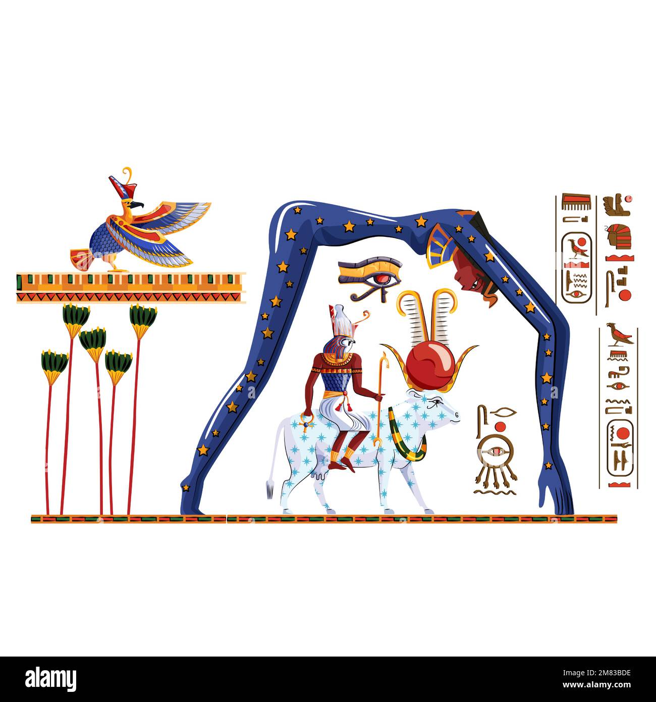 Ancient Egypt legend cartoon vector. Hieroglyphs and Egyptian culture ...